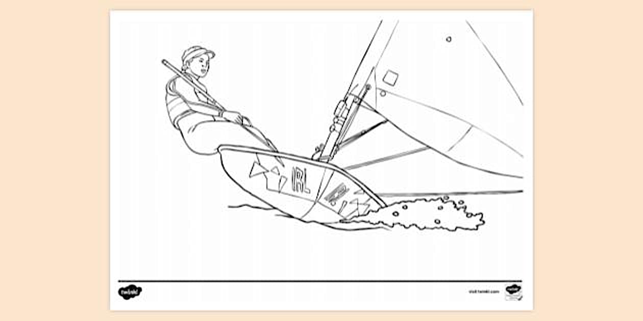 Sailing Laser Annalise Murphy Colouring | Colouring Sheets