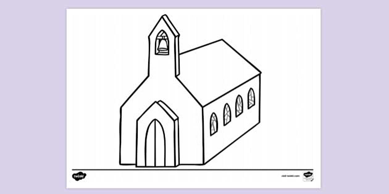 Church Colouring Page for Early Years | Colouring Sheets