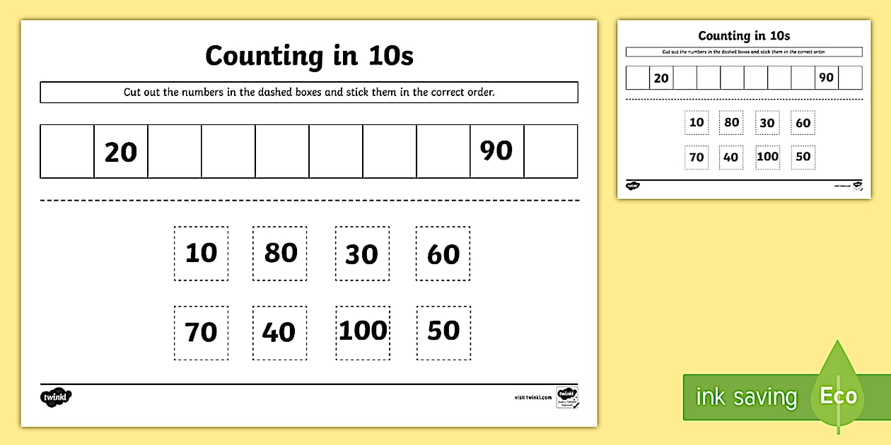 Cursive Skip Counting By 10s (professor feito) - Twinkl