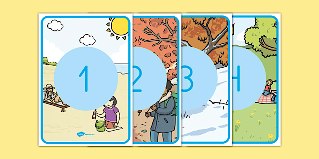 El tiempo y las estaciones del año Números de exposición-Spanish