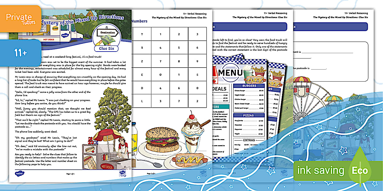 11+ Verbal Reasoning Summer Mystery Challenge Clue Six