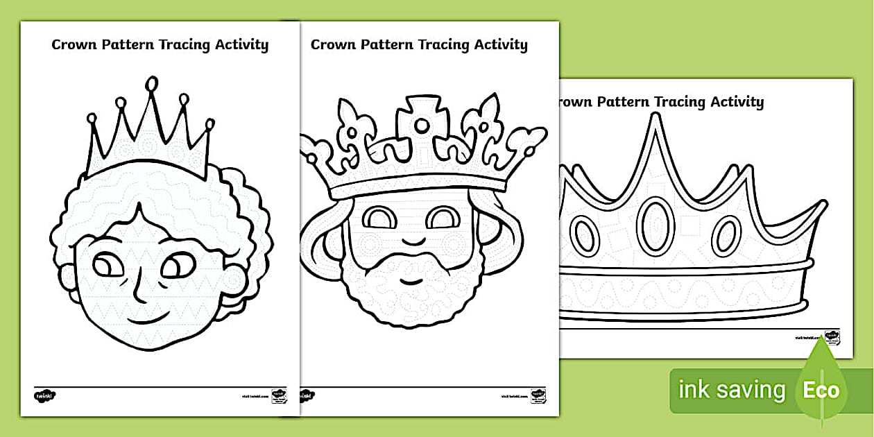 Crown Tracing Pattern Activity - Early Years Royal Resource