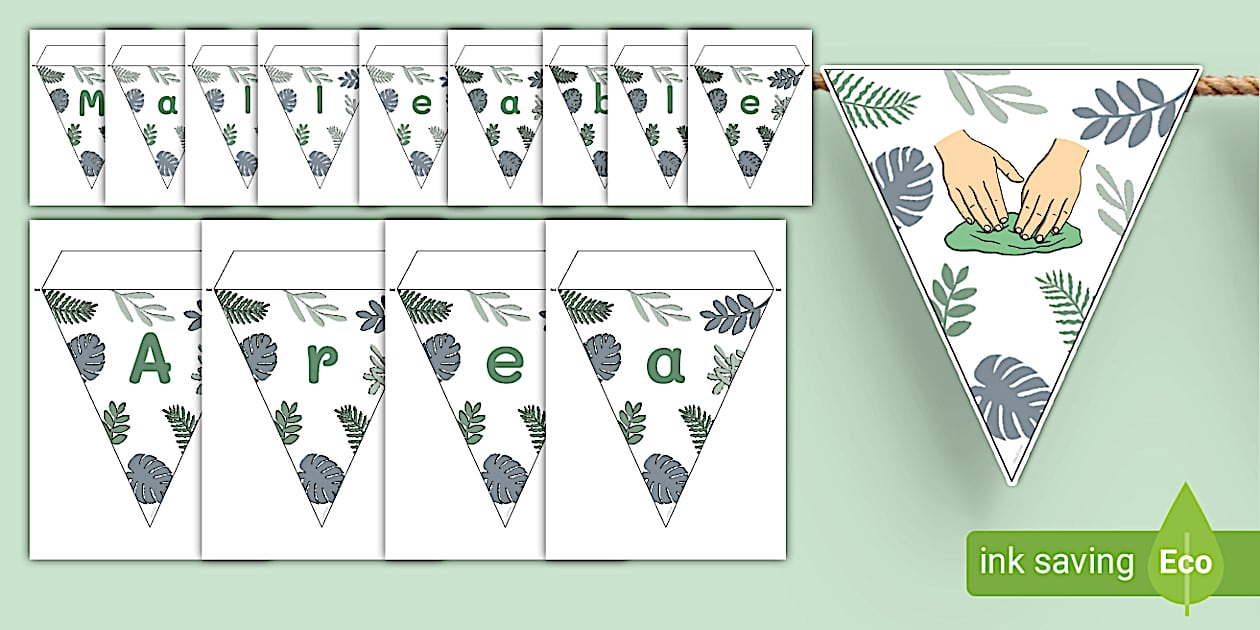 Botanical-Themed Malleable Area Continuous Provision Display Bunting