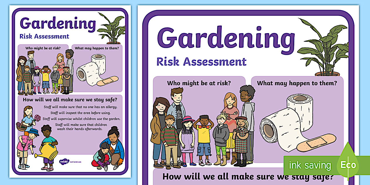 Outdoor Learning Gardening Risk Assessment Display Poster