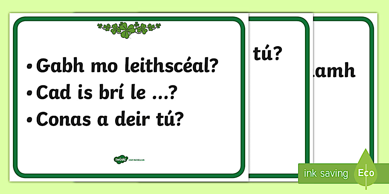 Everyday Questions in Irish | Display Poster Pack in Gaeilge
