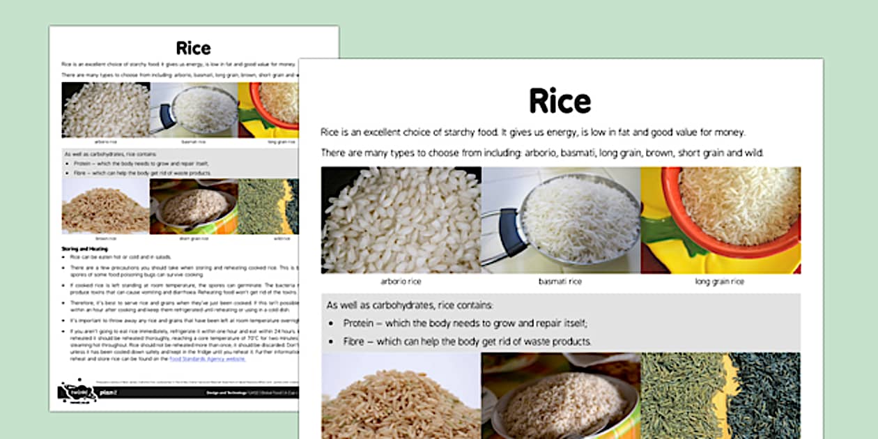 Global Food Adult Guidance Rice (teacher made) - Twinkl