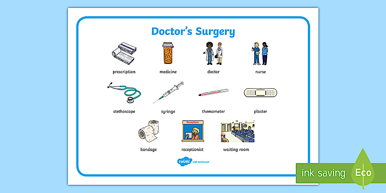 Doctors Surgery Vocabulary Mat - ESL Vocabulary Resources