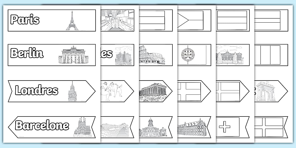 Pack de panneaux sur les villes du monde (teacher made)