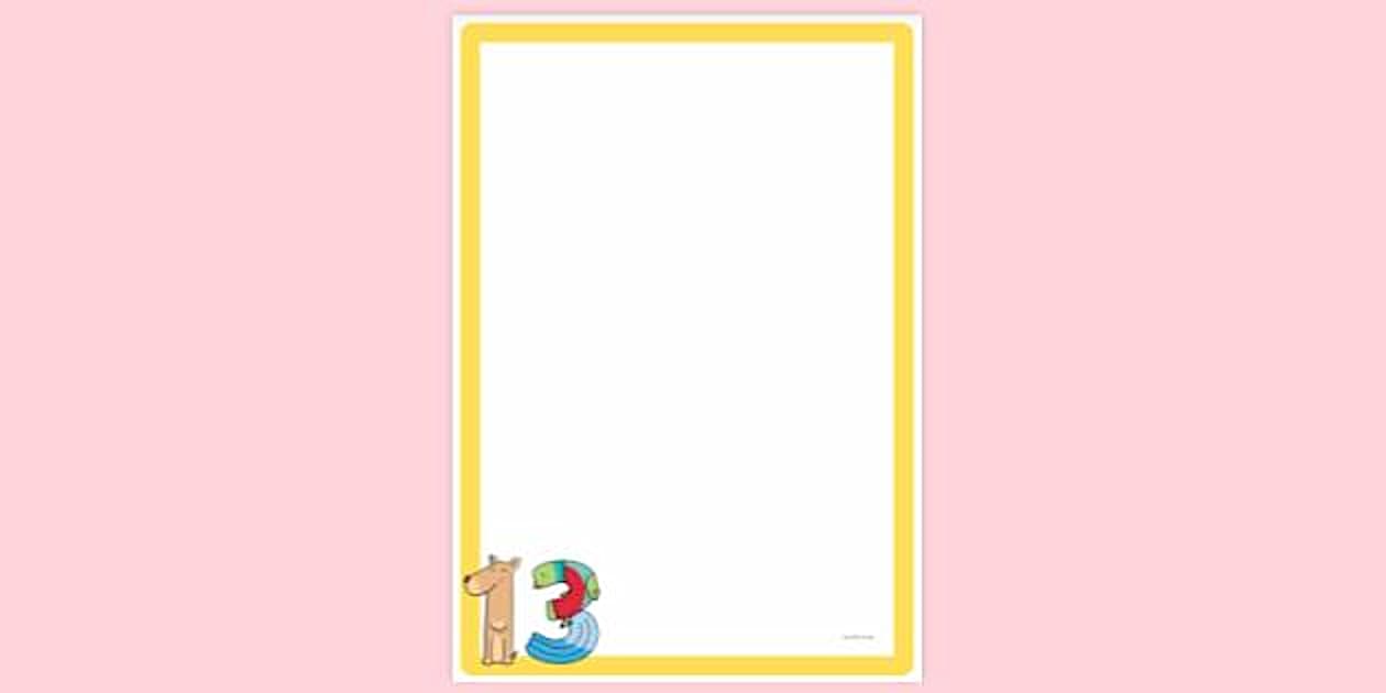 Number 13 Page Border | Page Borders | Twinkl (teacher made)