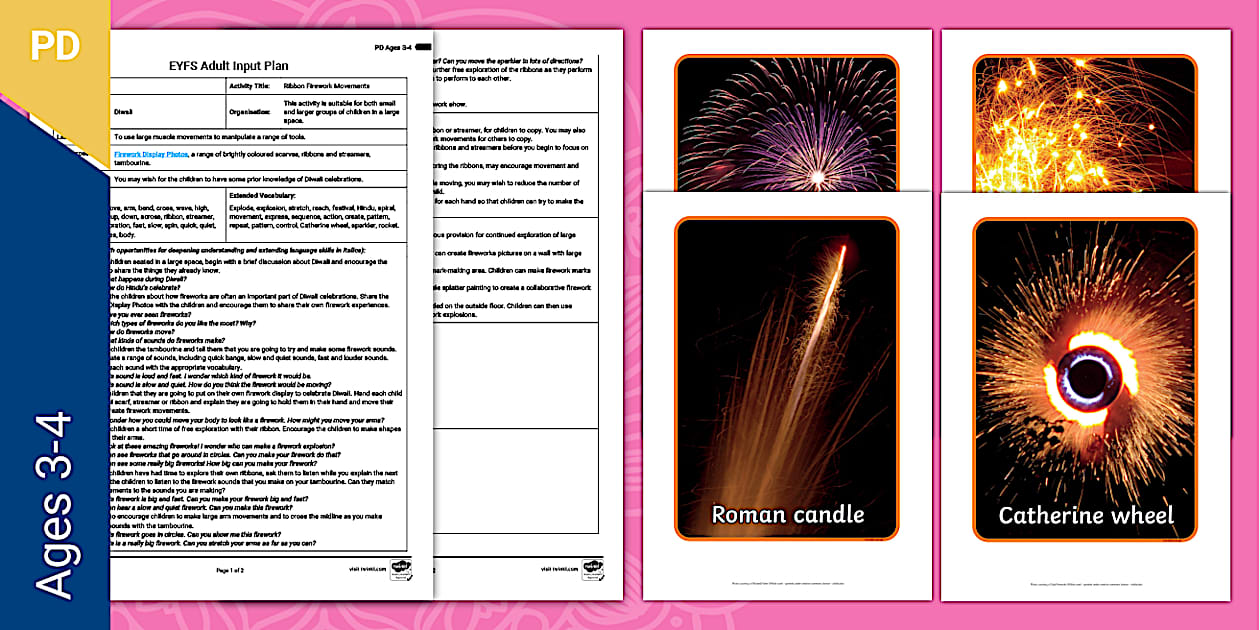 EYFS Ribbon Firework Movements Adult Input Plan and Pack