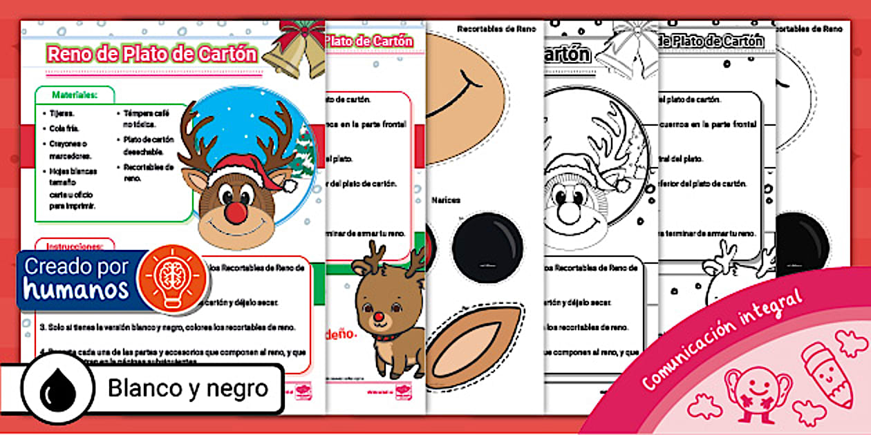 Manualidad | Reno de Plato Desechable | Kínder | Prekínder