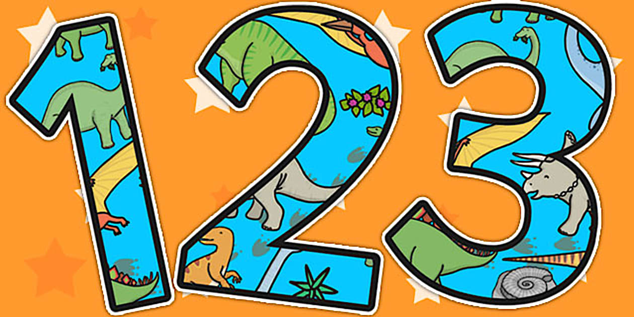 Dinosaur Themed A4 Display Numbers (teacher made) - Twinkl