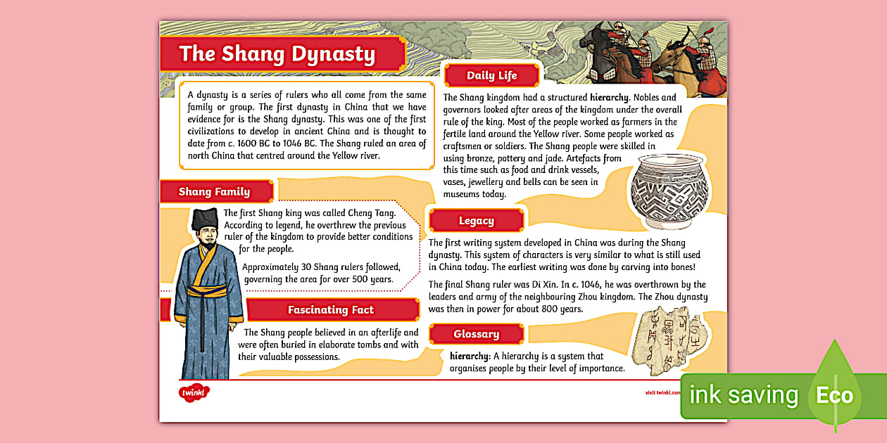 Shang Dynasty Fact File - Twinkl - KS2