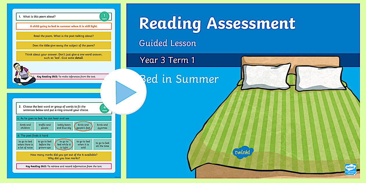 Year 3 Reading Assessment Poetry Term 1 Guided Lesson PowerPoint