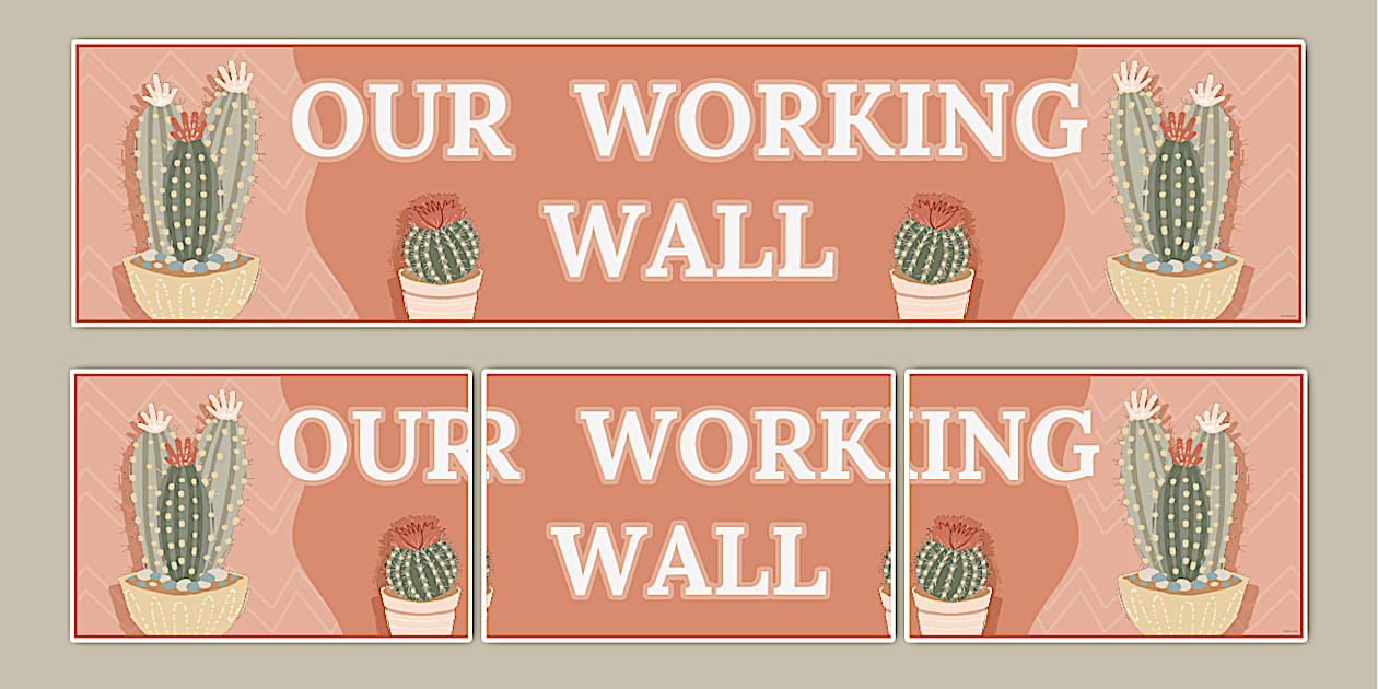 Succulents-Themed Our Working Wall Display Banner - Twinkl