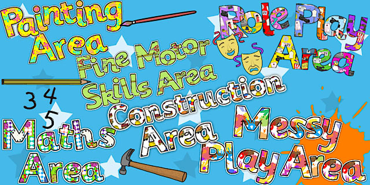 👉 Early Years Areas Display Lettering Variety Pack