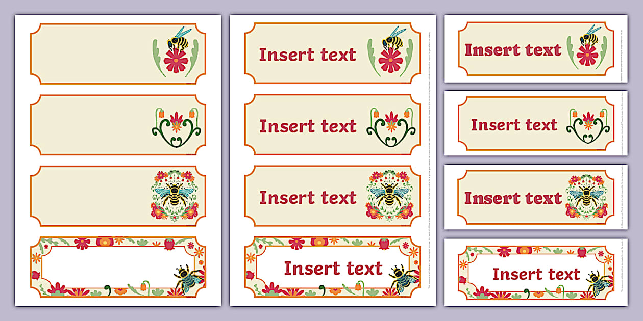 Bee-Themed Name Plates (Teacher-Made) - Twinkl