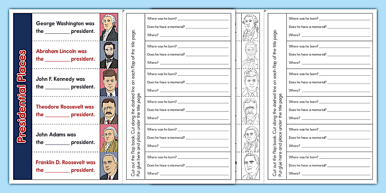 Presidents Day Flap Book Activity | 2nd Grade | Twinkl