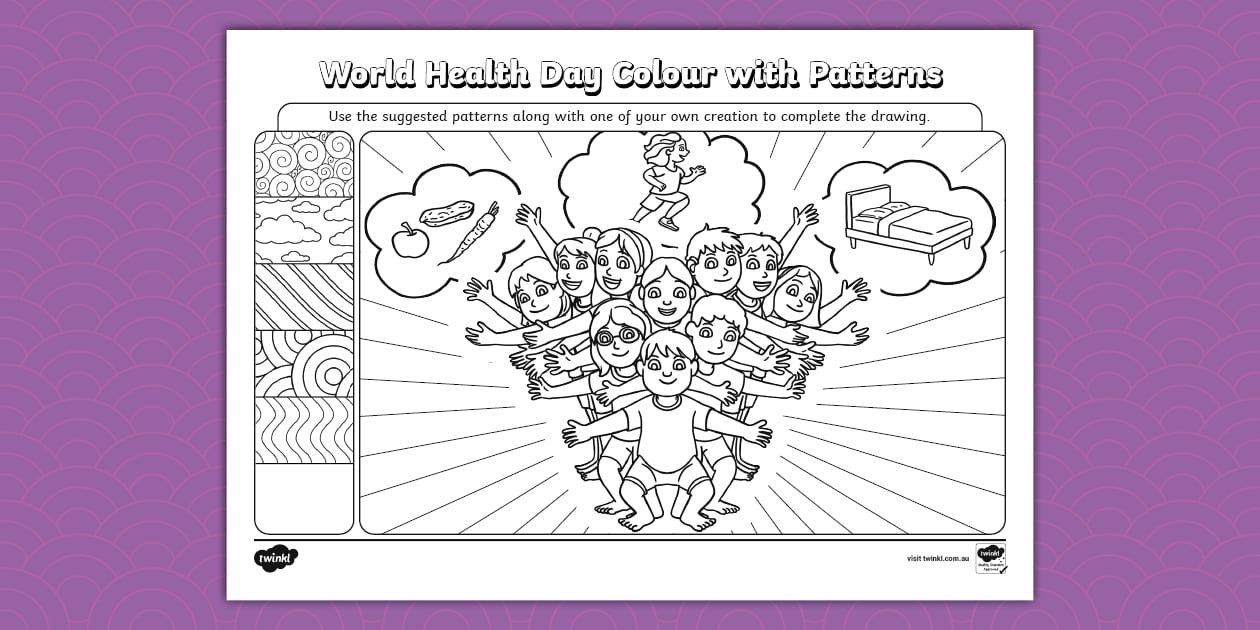 World Health Day Colour With Patterns Activity - Twinkl