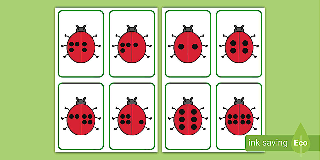 👉 Spot the Doubles to 8 Ladybird Flashcards | Twinkl