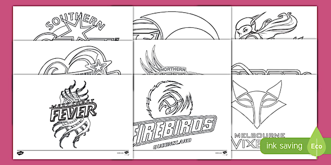 Netball Teams Colouring Pages - Twinkl
