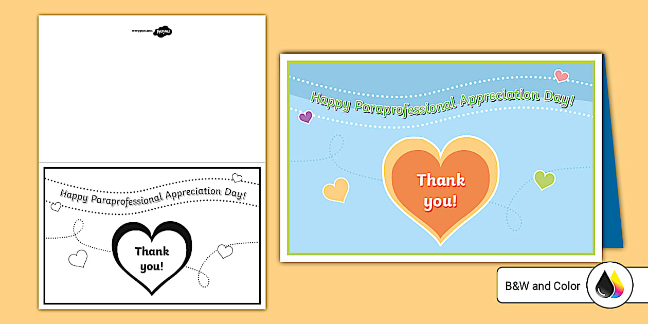Paraprofessional Appreciation Day Thank-You Note | Twinkl US