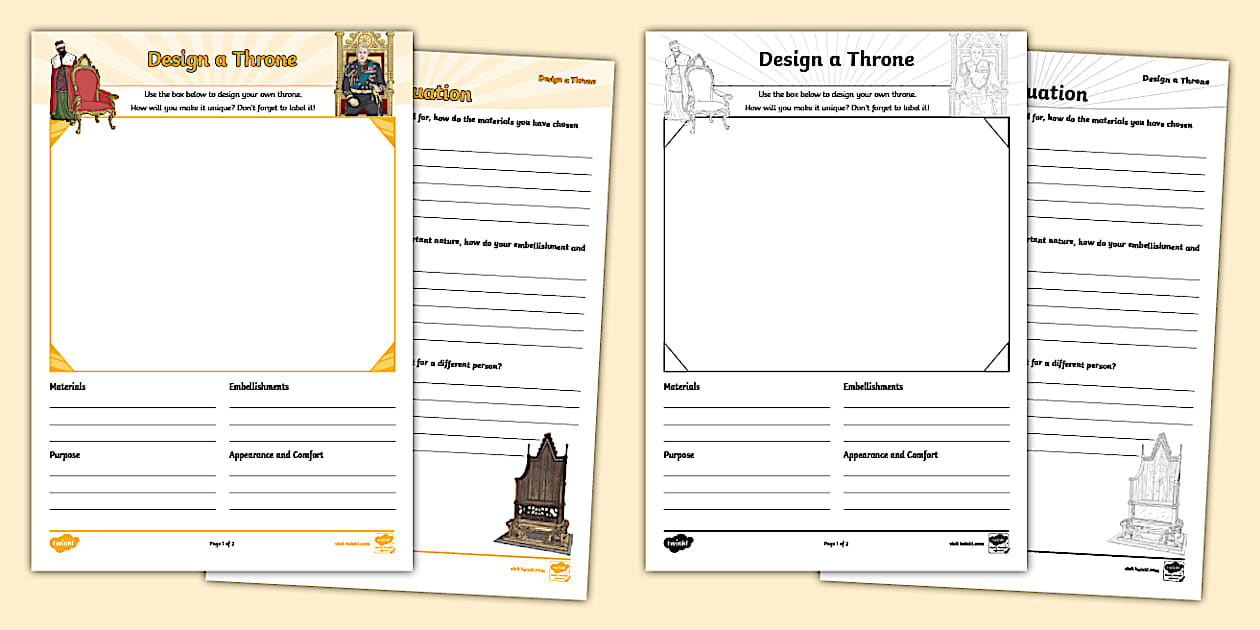 Design a Throne Worksheet (teacher made) - Twinkl