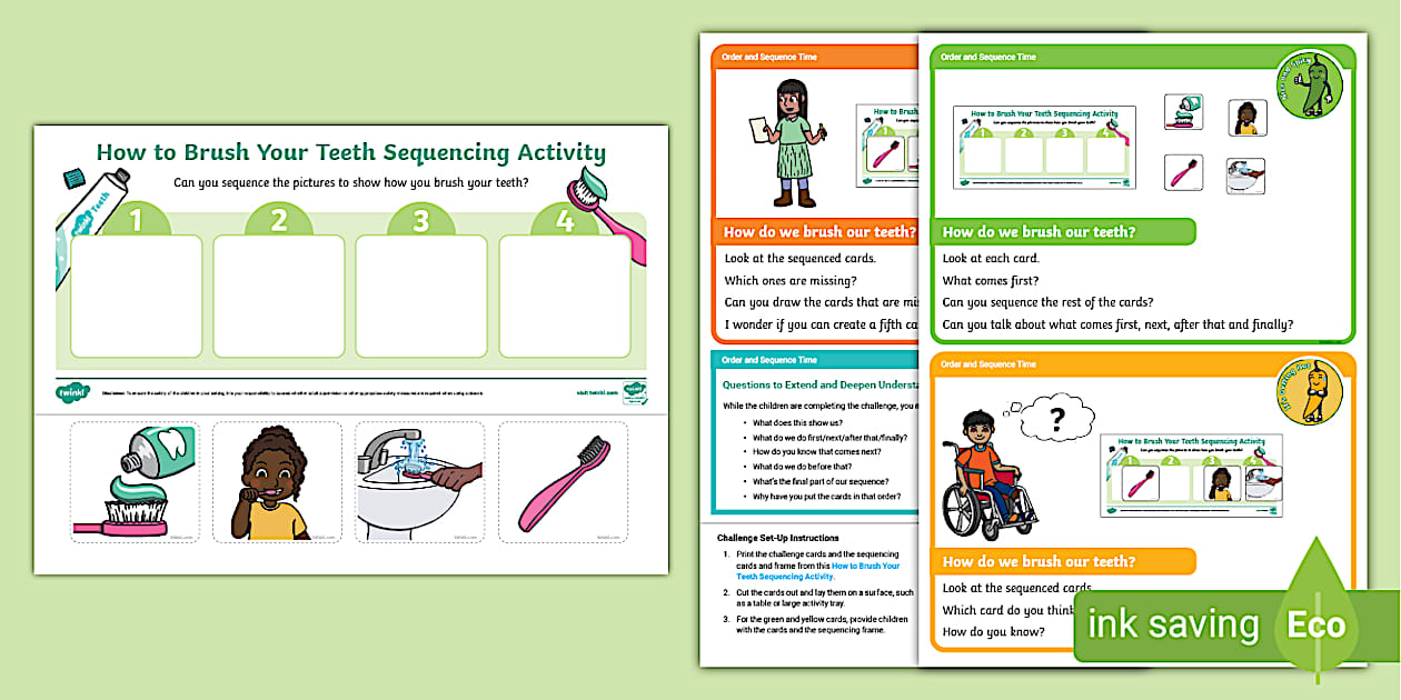 👉 Order and Sequence Time Chilli Challenges: Brushing Teeth