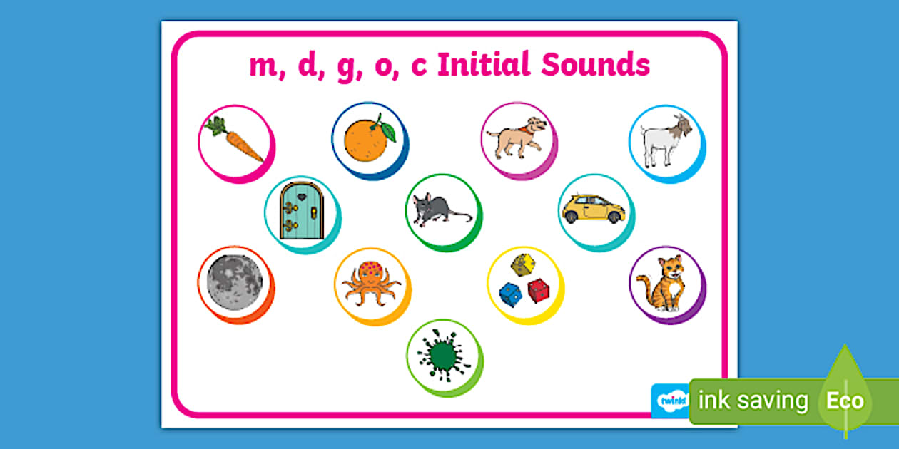 EYFS m, d, g, o, c Initial Sounds Activity (teacher made)