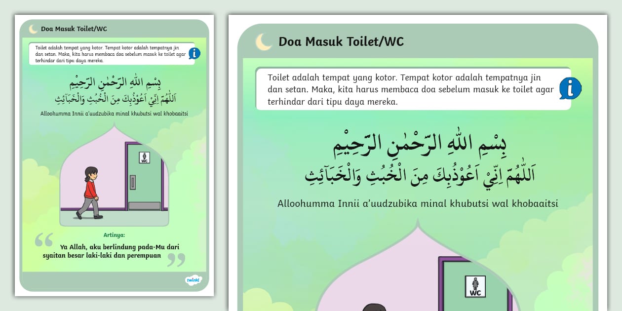 Poster Doa Masuk Toilet atau Kamar Mandi (teacher made)