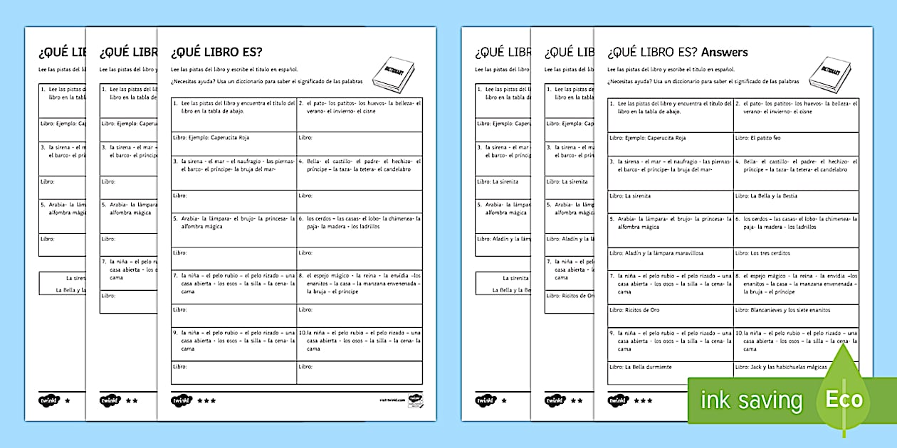 Guess the Book Differentiated Reading Comprehension Activity Spanish