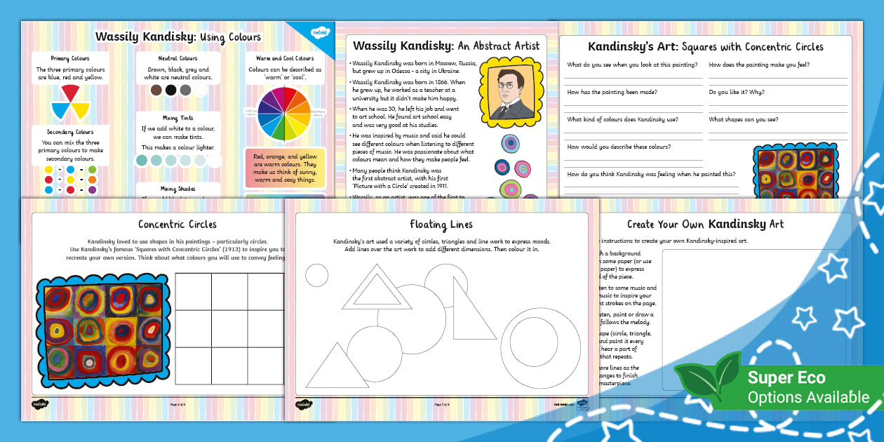 Kandinsky-Inspired Art Ideas Activity Sheets (teacher made)