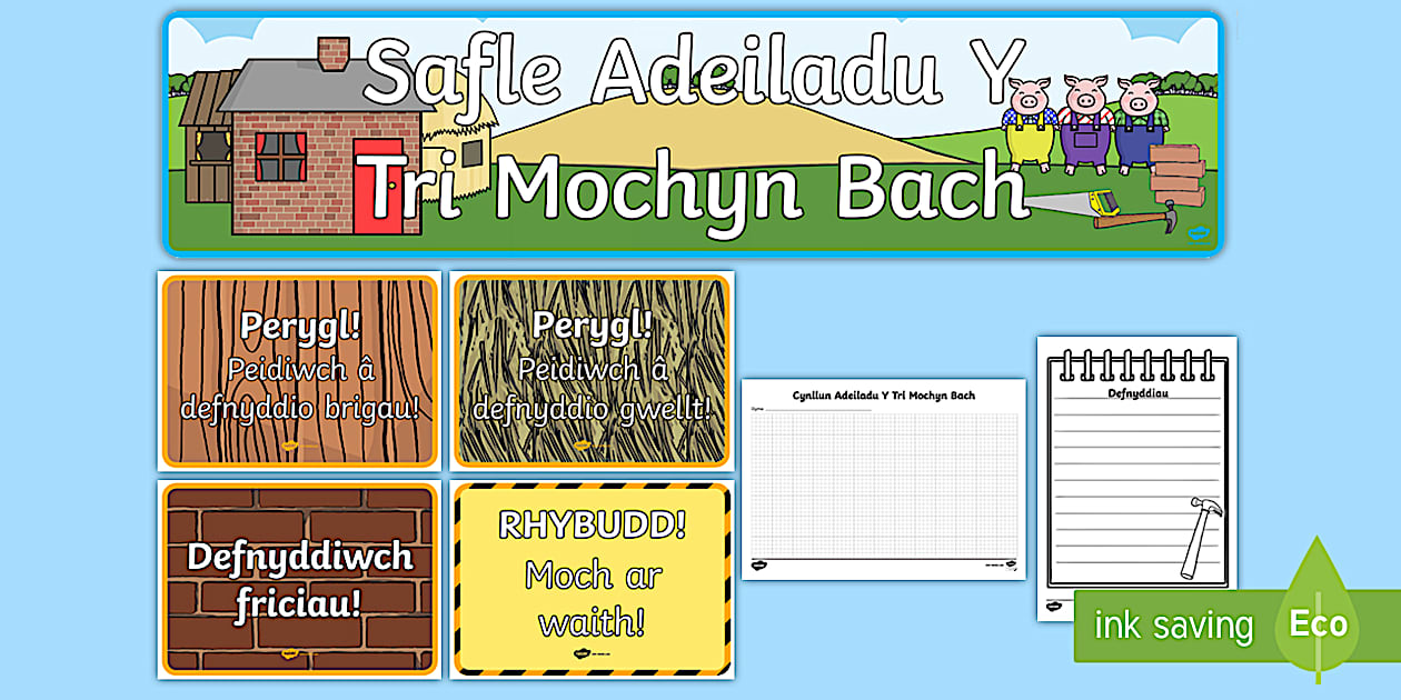 Pecyn Chwarae Rôl Safle Adeiladu Y Tri Mochyn Bach - Twinkl