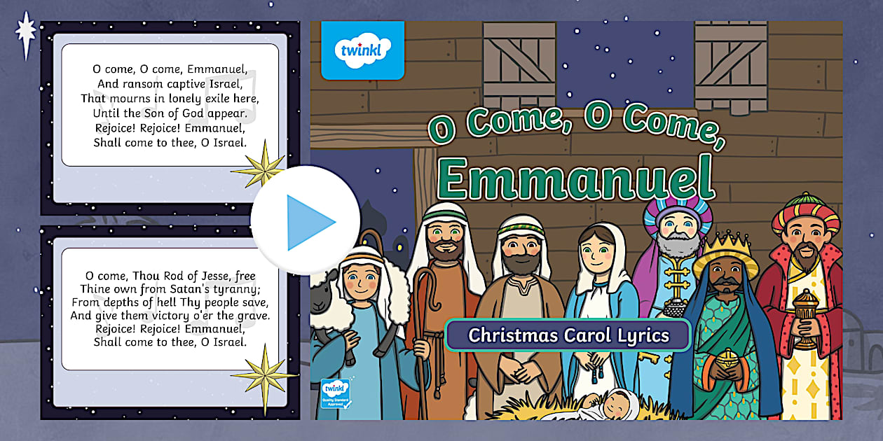 O Come O Come Emmanuel Christmas Carol Lyrics PowerPoint