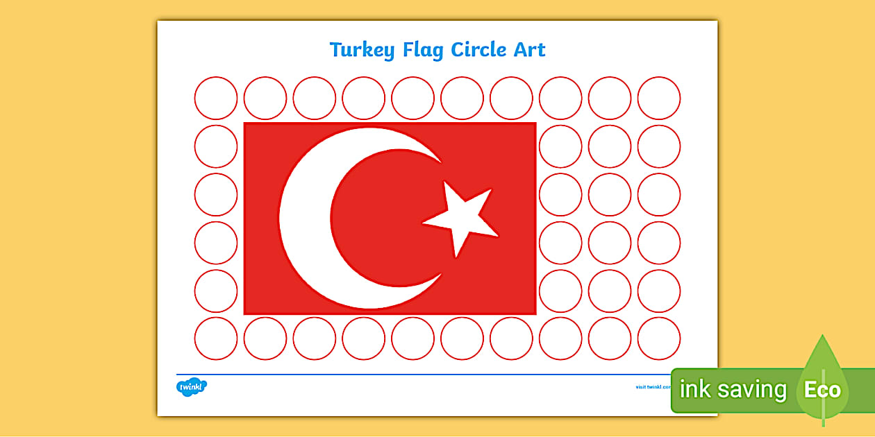 Turkey Flag Circle Art Worksheet | Flags | Geography Twinkl