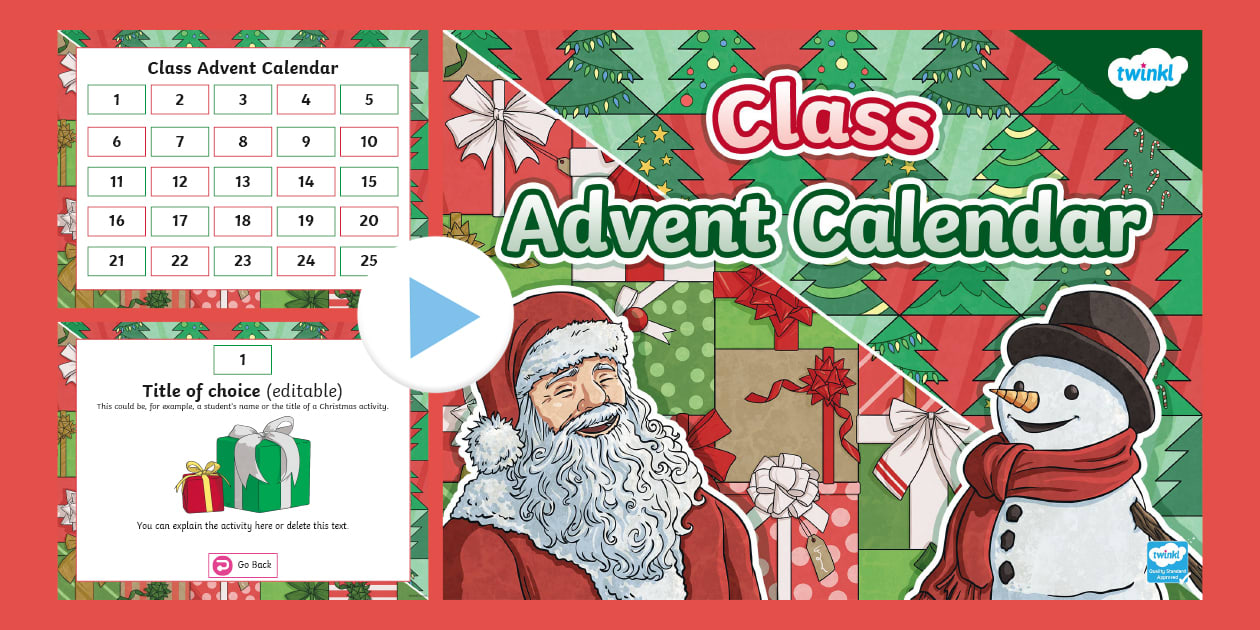 KS2 Class Advent Calendar PowerPoint (Editable) - Twinkl