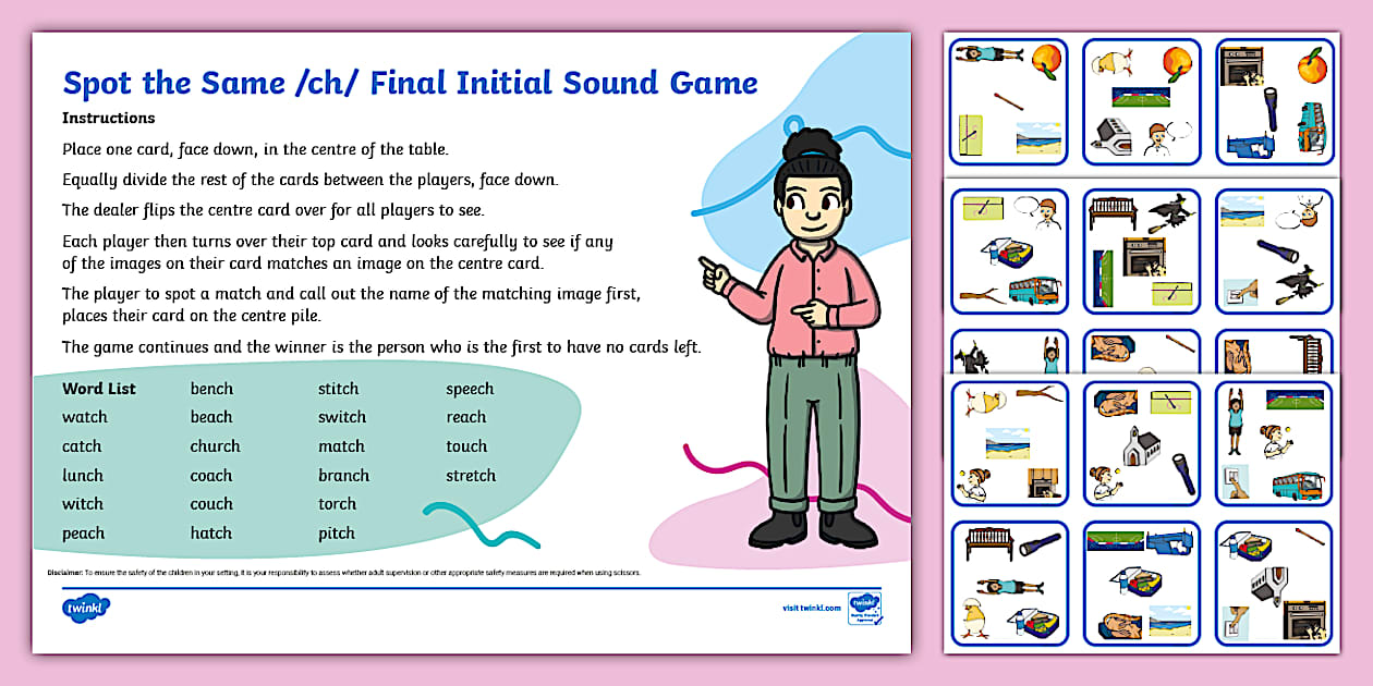 Spot the Same /ch/ Word Final Sound Game (teacher made)