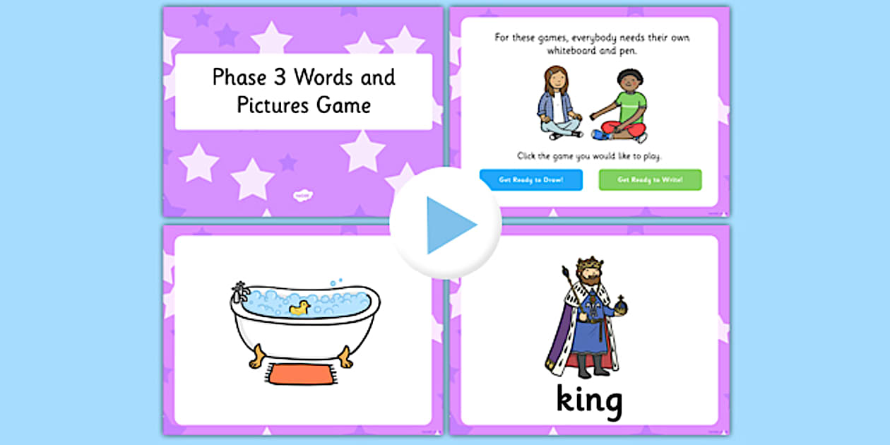 Phonics Words and Pictures Game Phase 3 - Twinkl