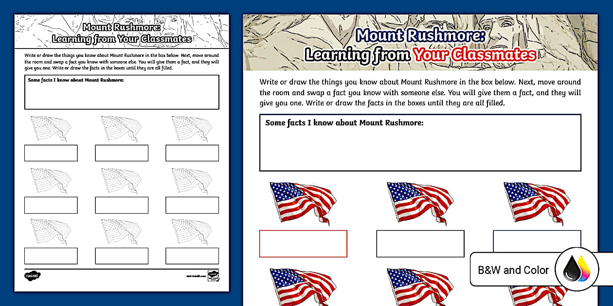 Mount Rushmore: Learning From Your Classmates Worksheet