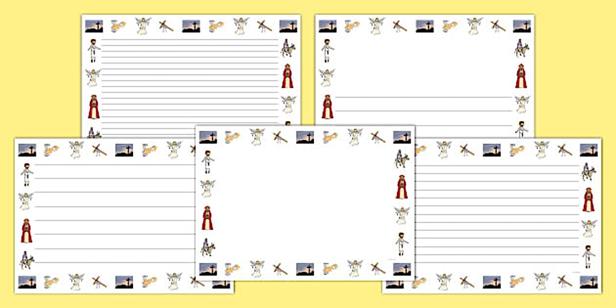 The Easter Story Landscape Page Borders