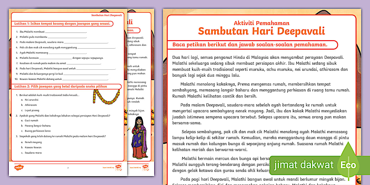 Aktiviti Pemahaman Cuti Deepavali - Sambutan Hari Deepavalî