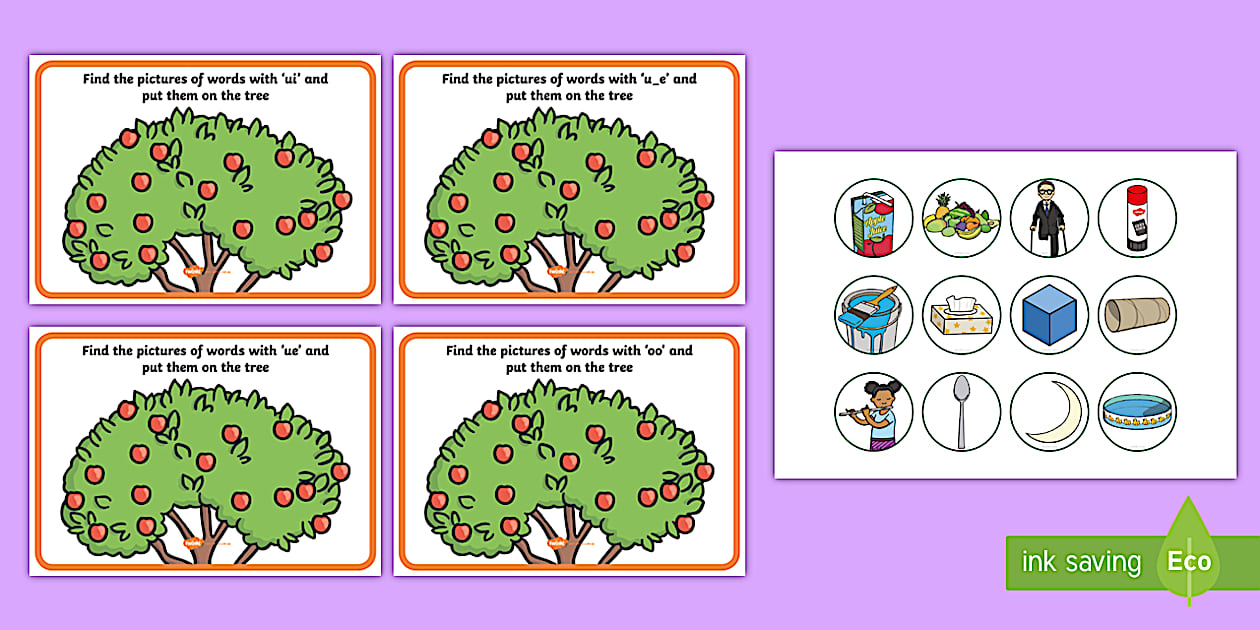 TAS Long /u/ Apple Tree Sound Sorting Game (teacher made)