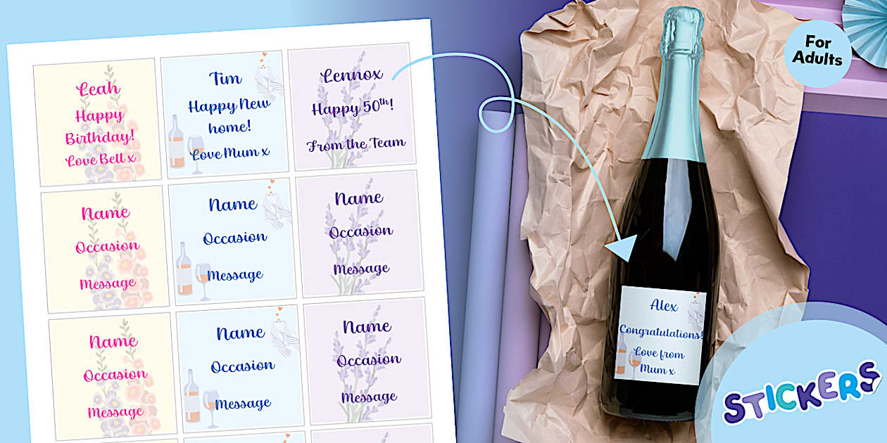 Personalised Bottle Label | Twinkl Stickers (teacher made)