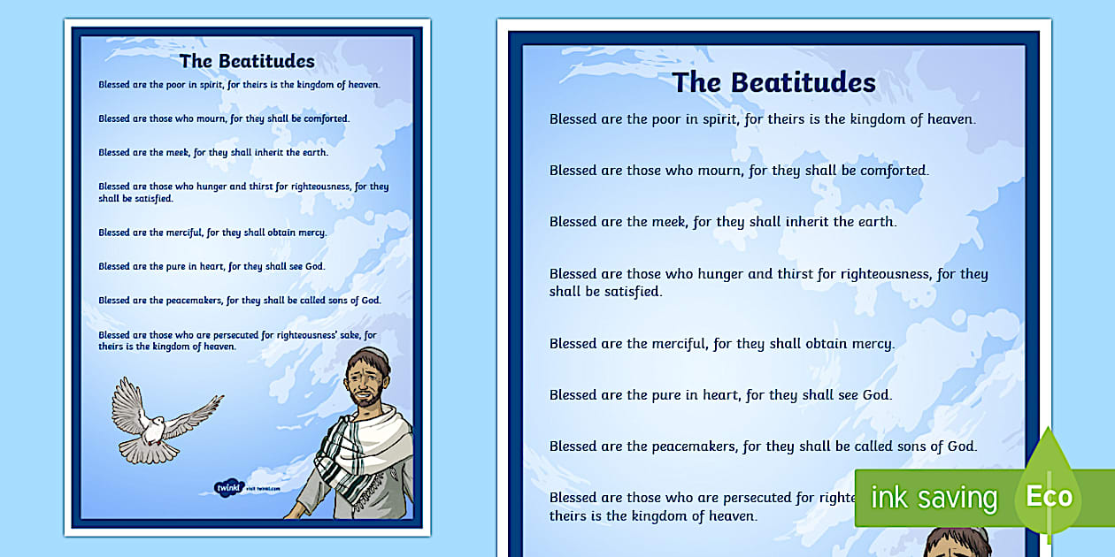 The Beatitudes A4 Display Poster (teacher made) - Twinkl