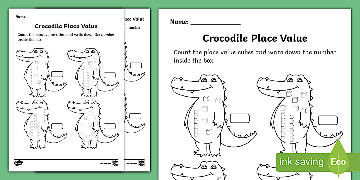Crocodile Place Value Activity Sheet
