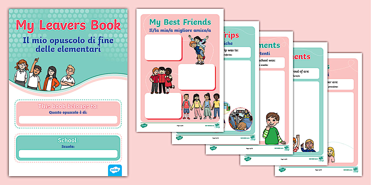 School Leavers Scrapbook English/Italian - School Leavers Scrapbook