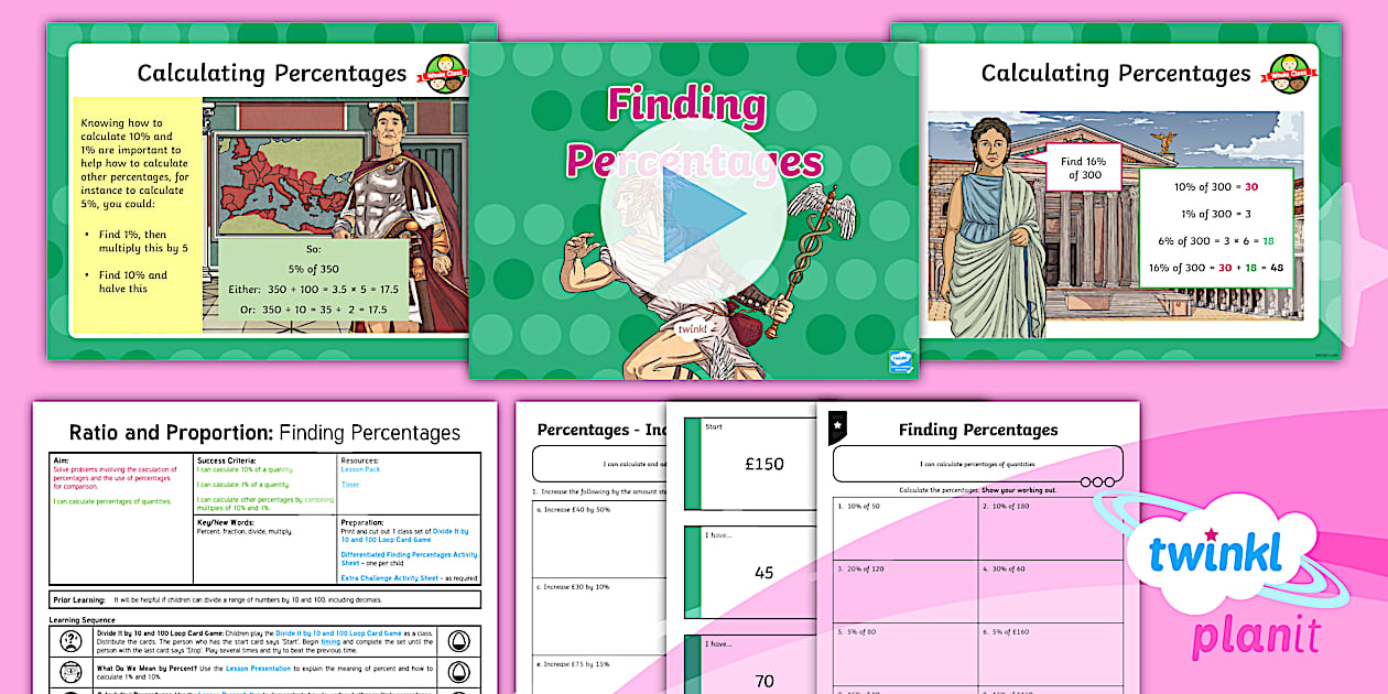 PlanIt Y6 Ratio and Proportion Lesson Pack Solving Percentage Problems (1)