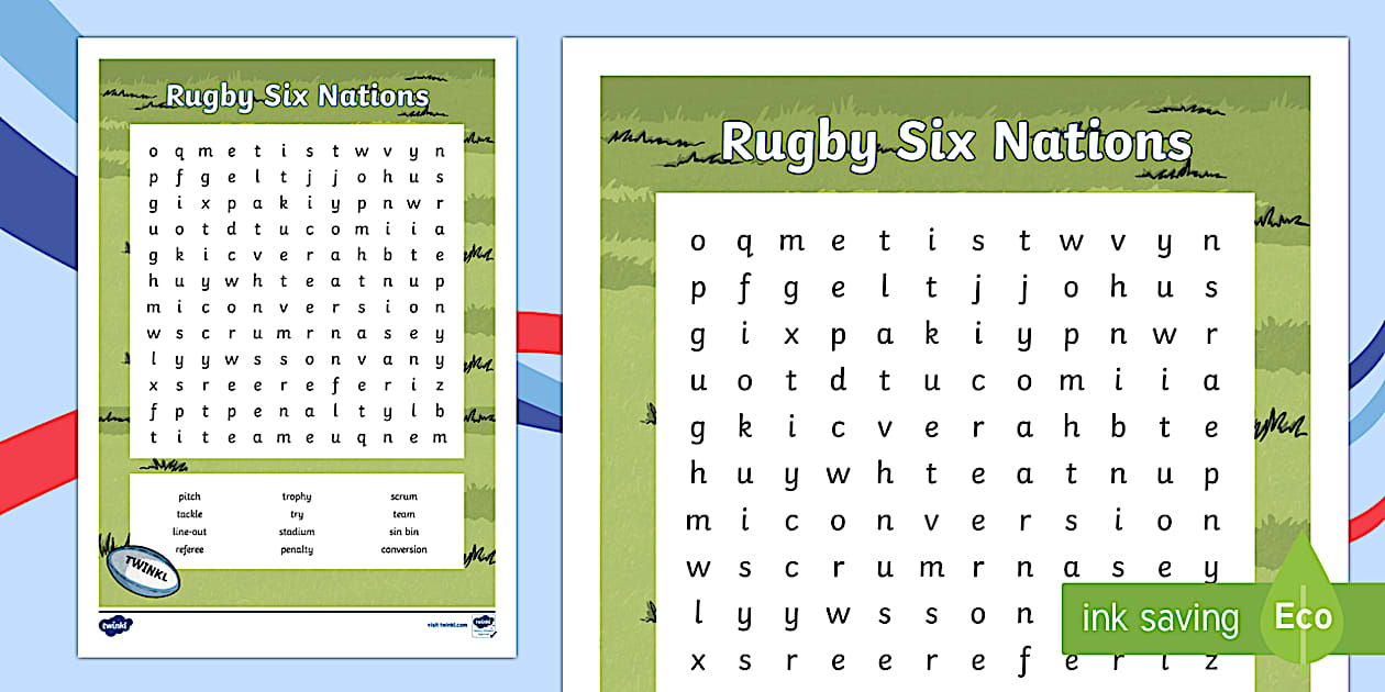 Rugby Six Nations Word Search