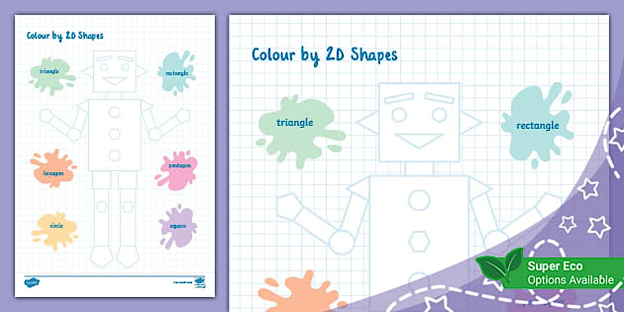 Colour by 2D Shapes (Ages 6 - 7) (Teacher-Made) - Twinkl