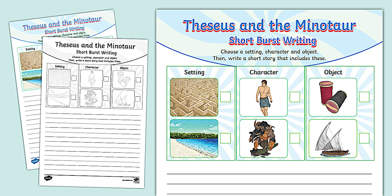 Theseus and the Minotaur Short Burst Writing Template
